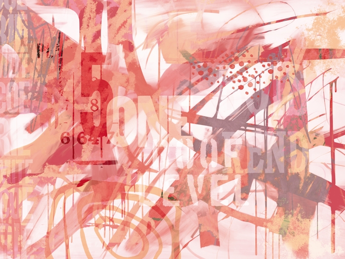 Energetic Typography Art Coral Peach - Happywall