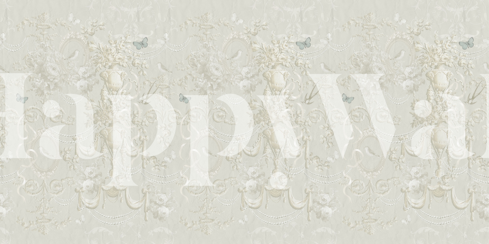Vintage Floral Wallpaper in Pastel Ivory