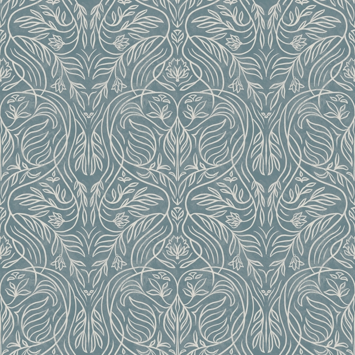 Antique British Damask Floral Wallpaper - happywall.com