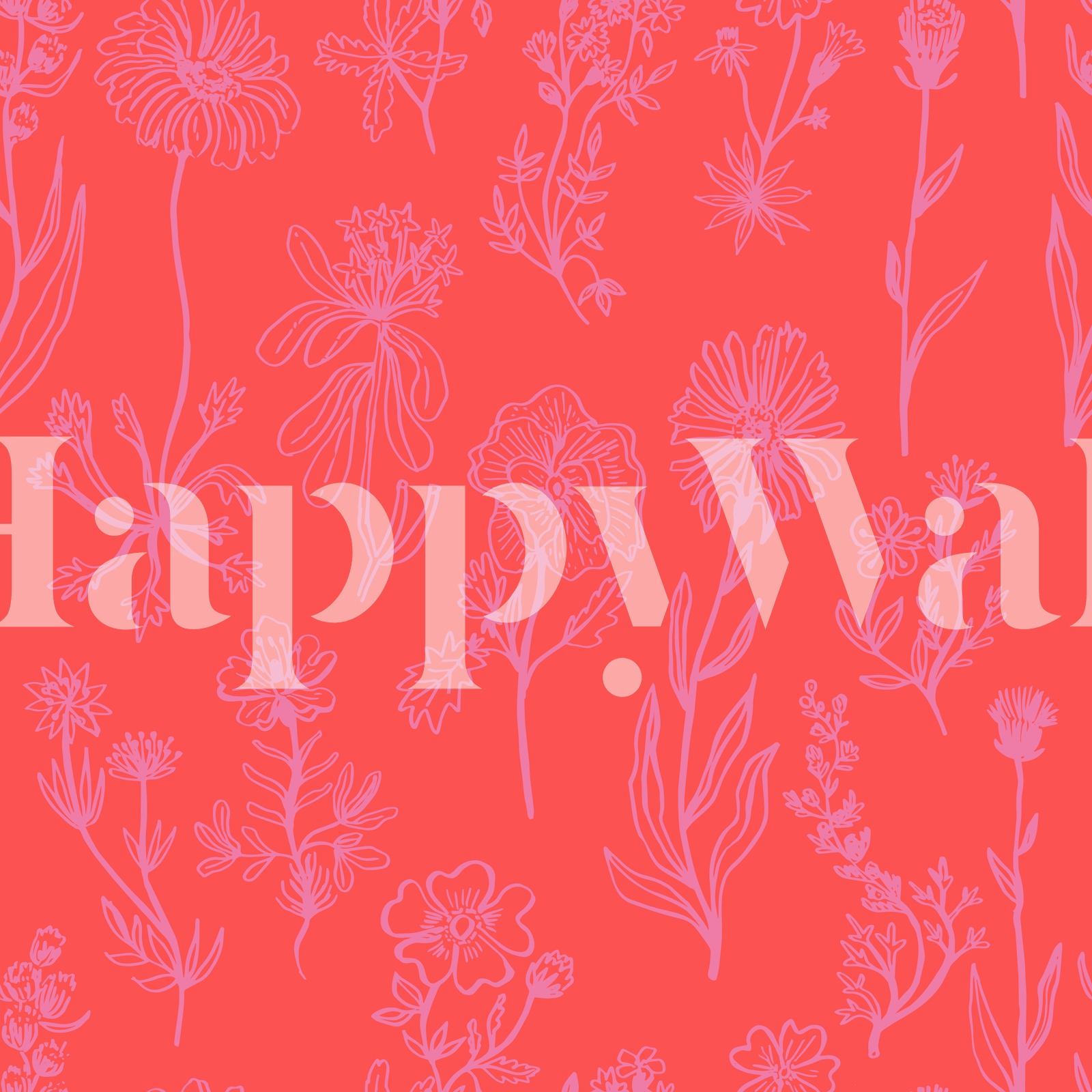 Pink Meadow Harmony Wallpaper - happywall.com