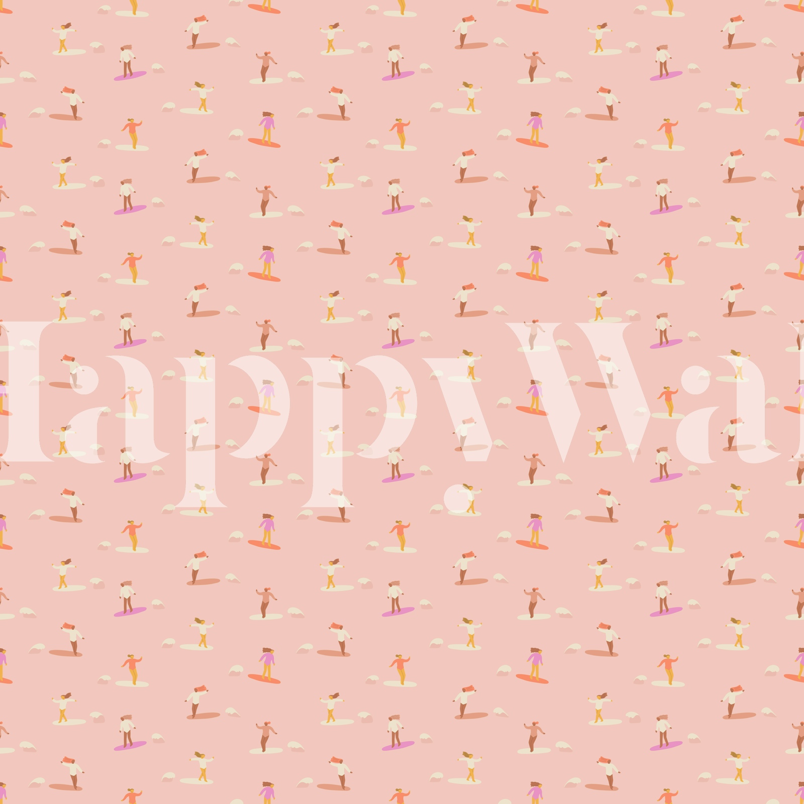 Surf Girls II on Peach Wallpaper
