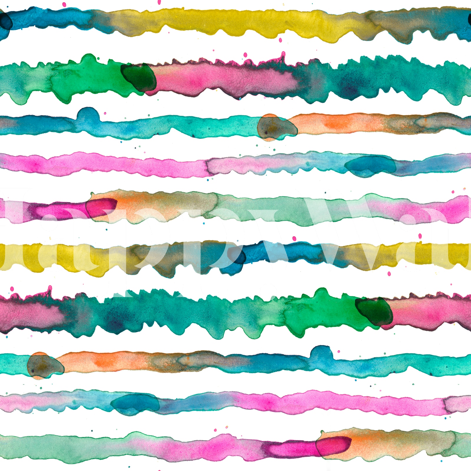 Artistic Summer Watercolor Wallpaper - happywall.com