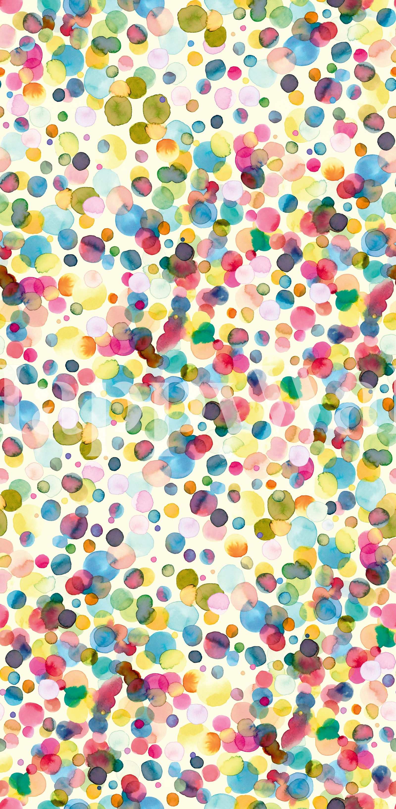 Joyful Watercolor Dots Splash - Happy Wall