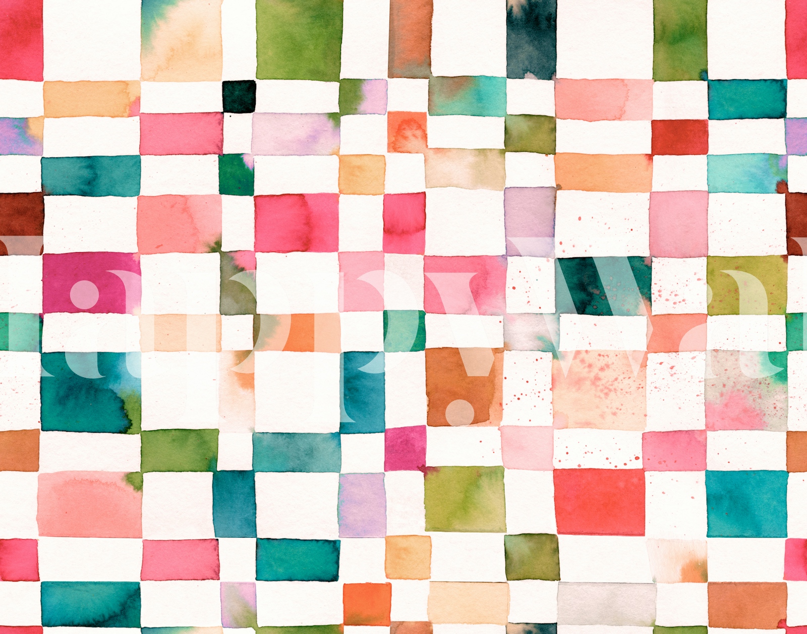 Colorful Checker Geometry Wallpaper | happywall.com