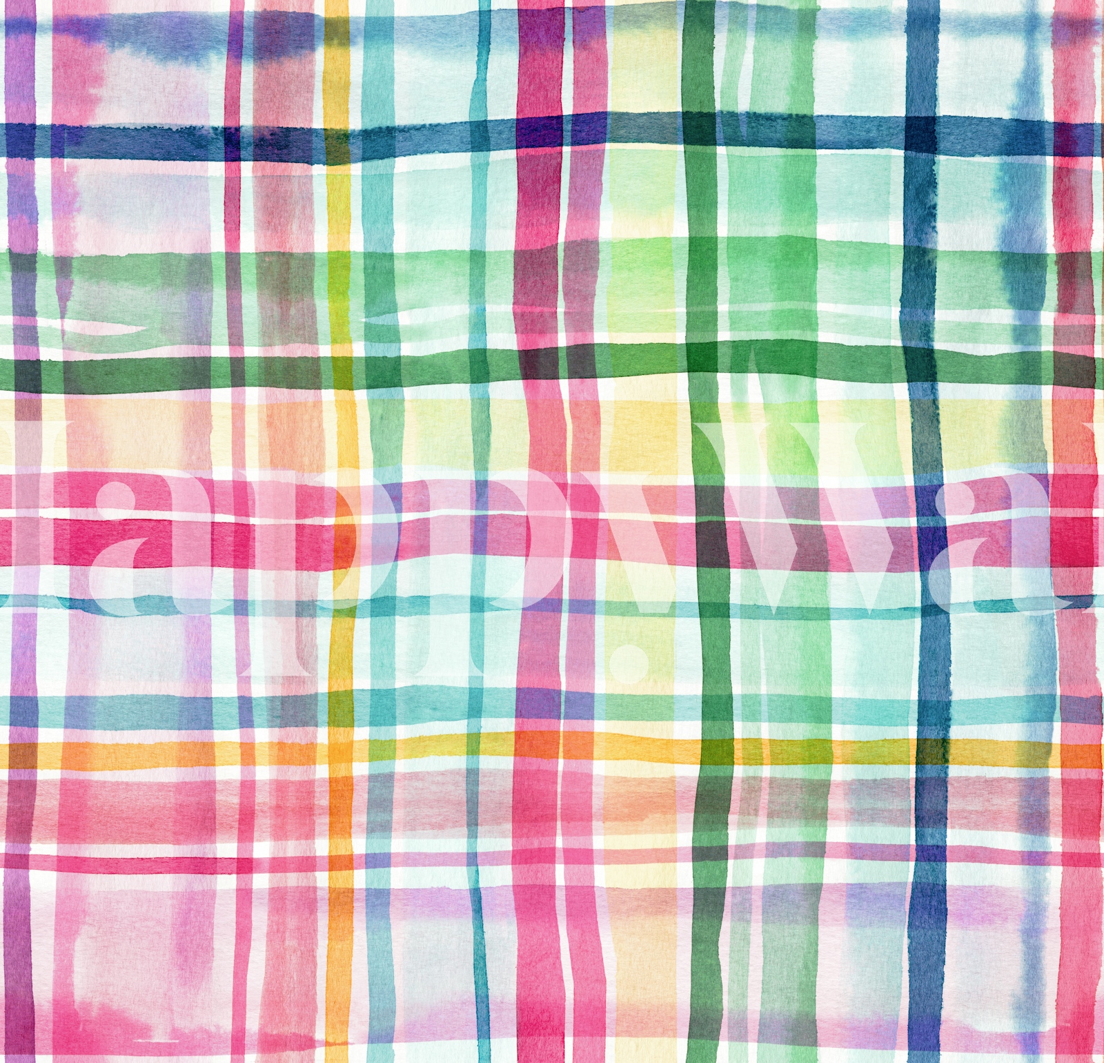 Colorful Spring Plaid Wallpaper for Kids