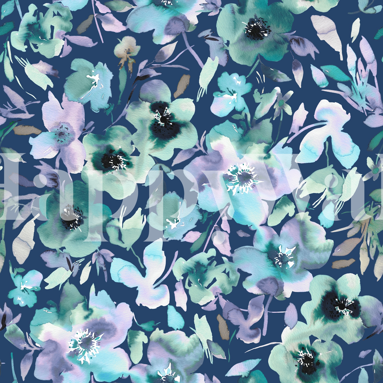 Floral Blue Wallpaper for Bedroom Decor