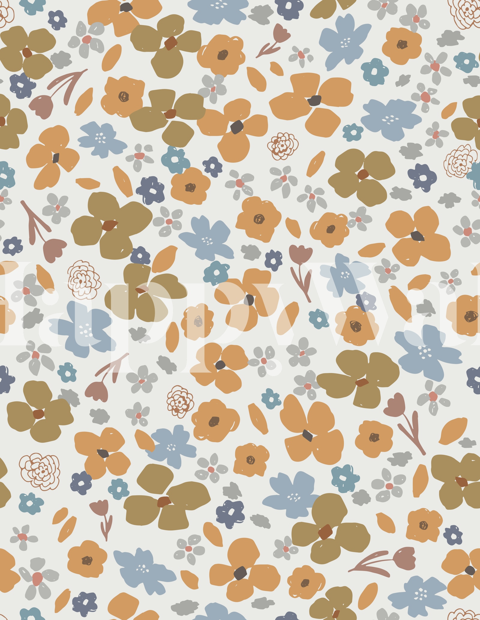 Modern Floral Multi Moody Wallpaper