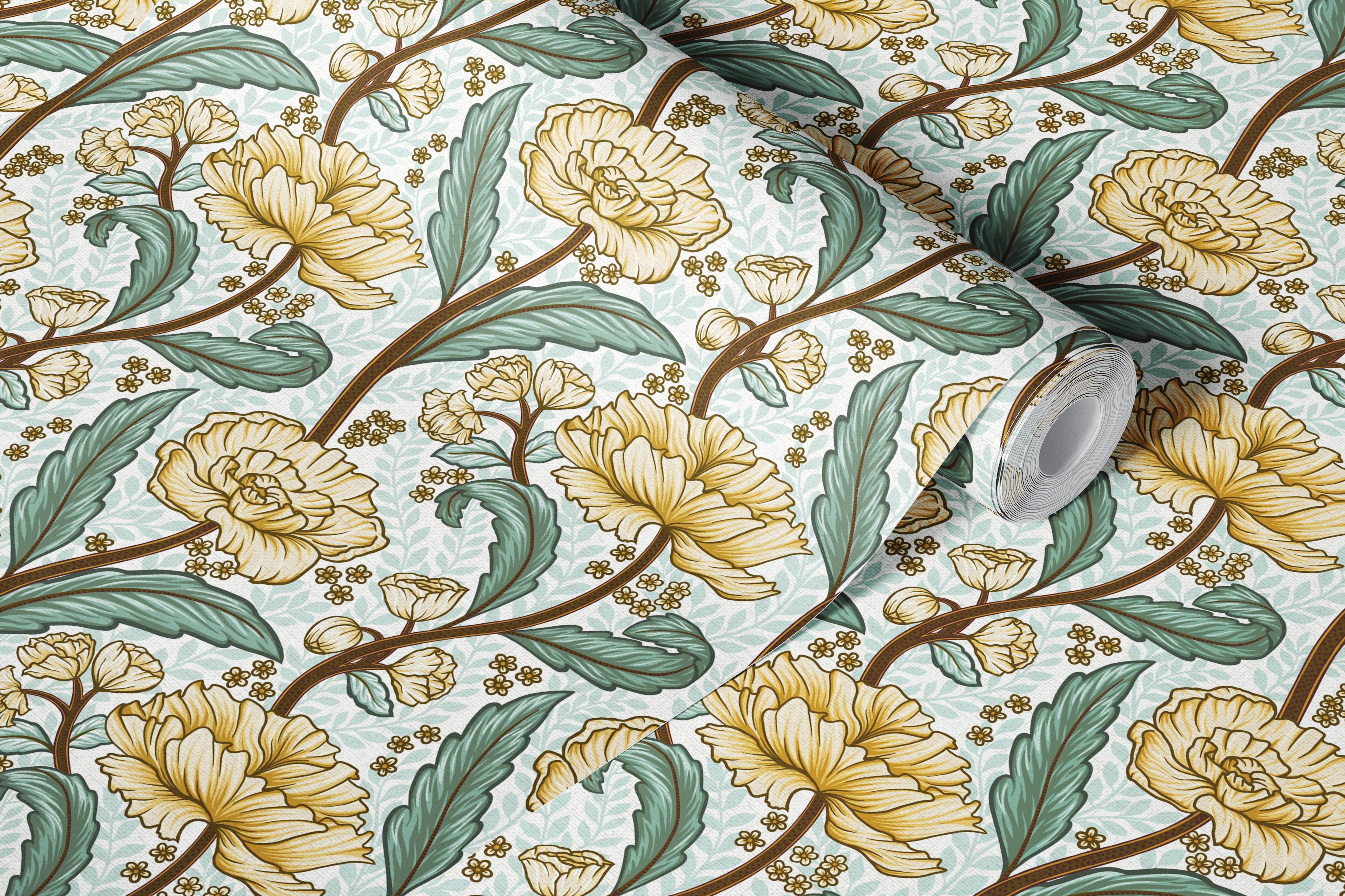 Victorian Art Nouveau Peonies - happywall.com
