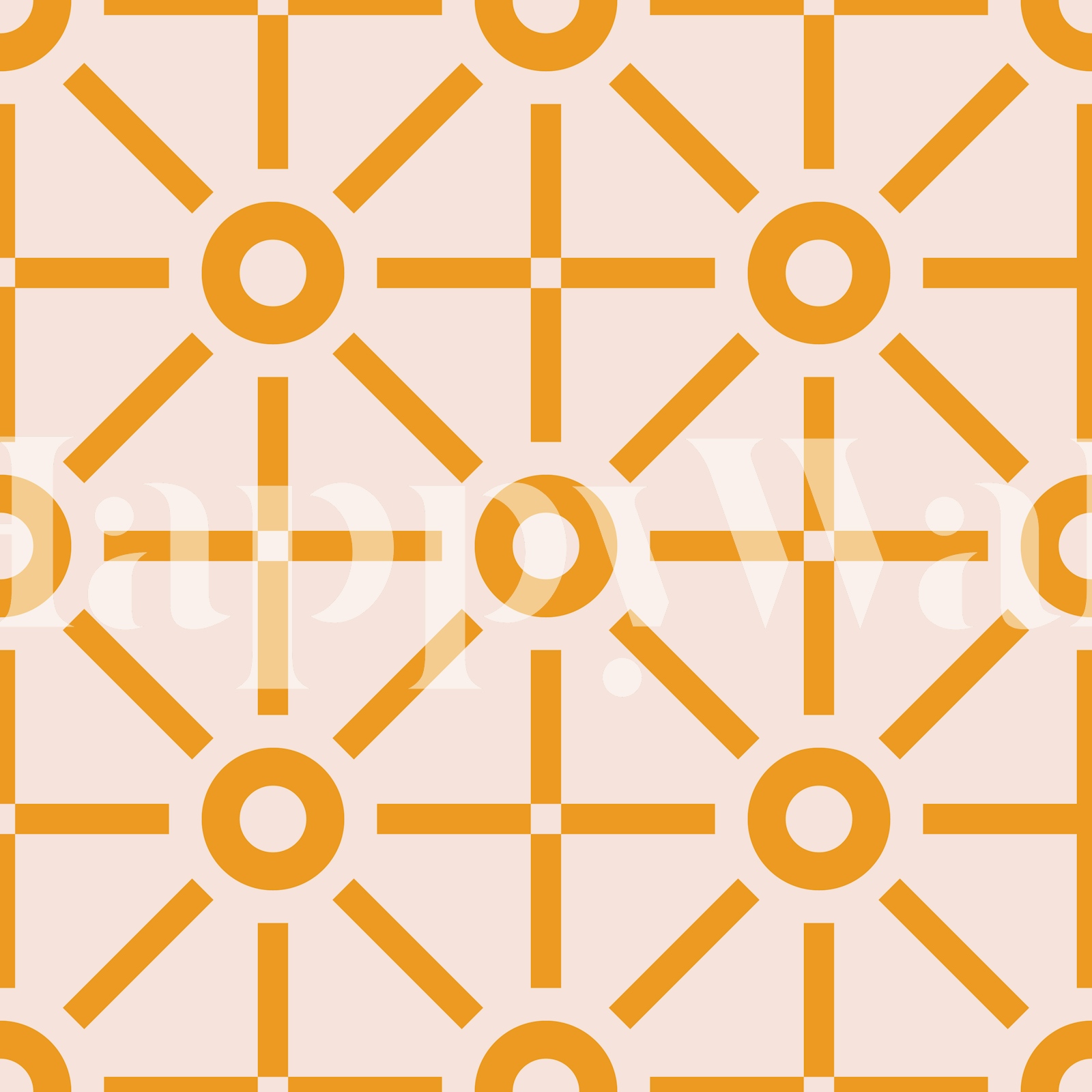 Geometric Sun Yellow Blush Wallpaper