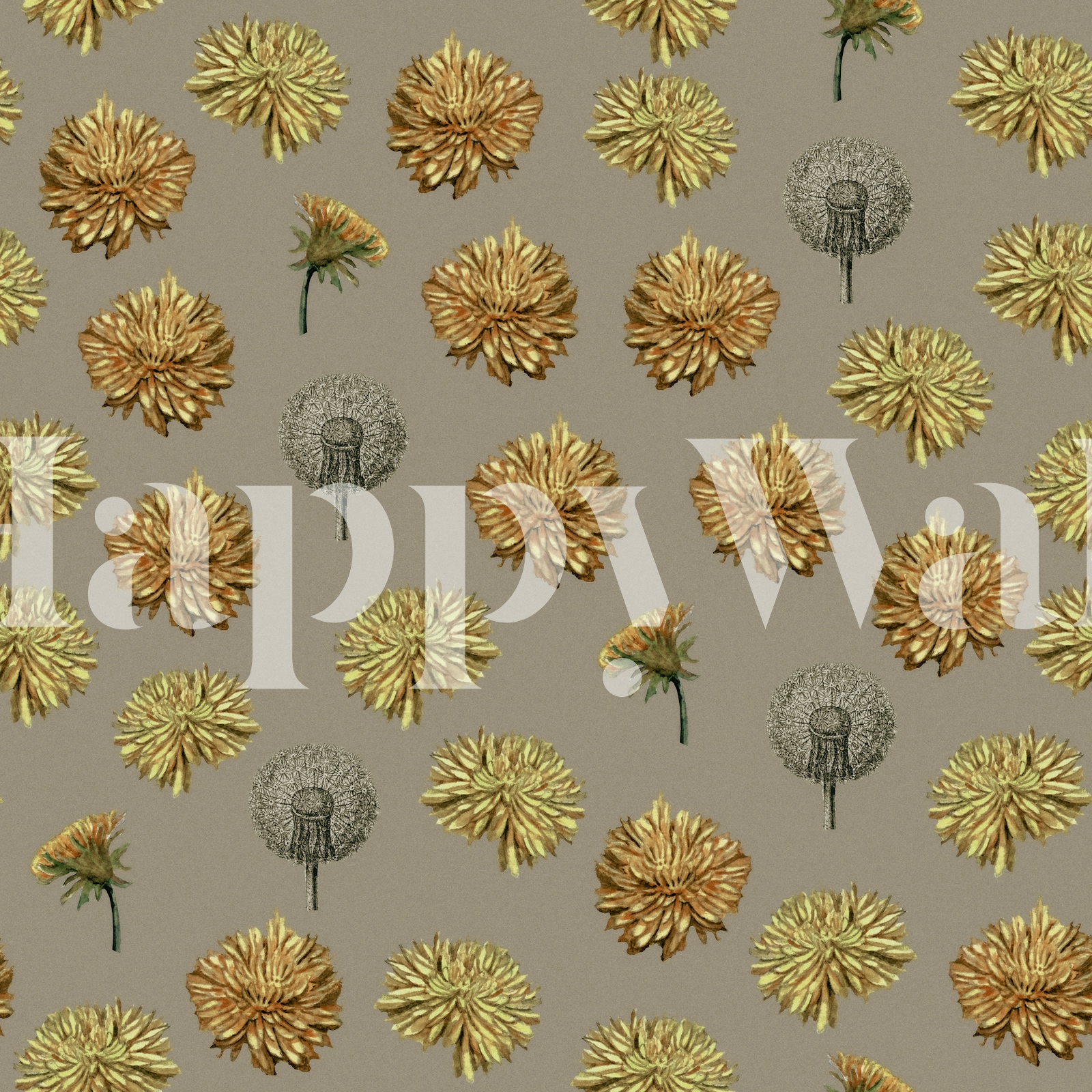 Golden Dandelion Wallpaper - Happywall