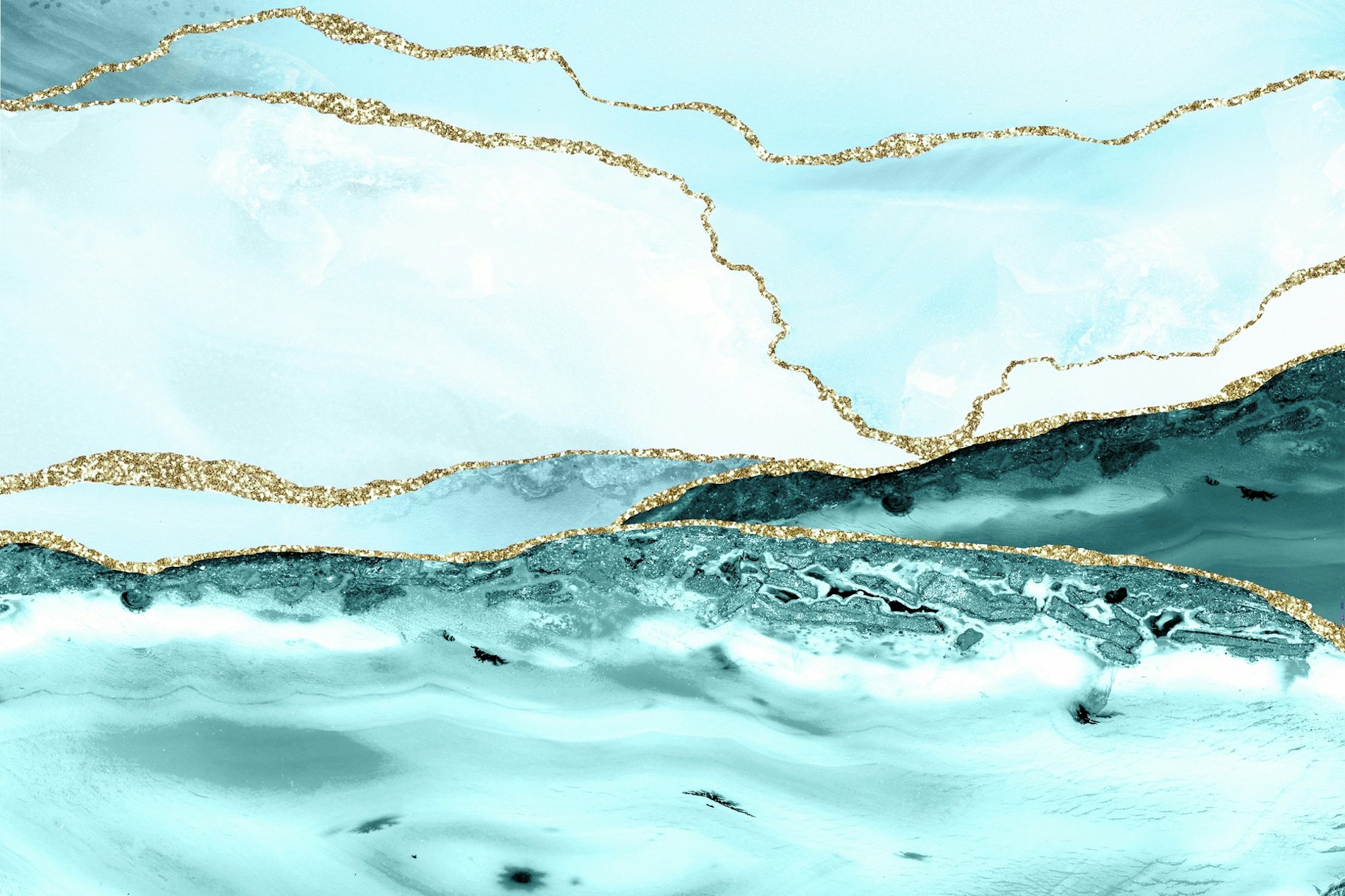 Teal Marble Wallpaper | Unique Teal and Silver Design | Happywall