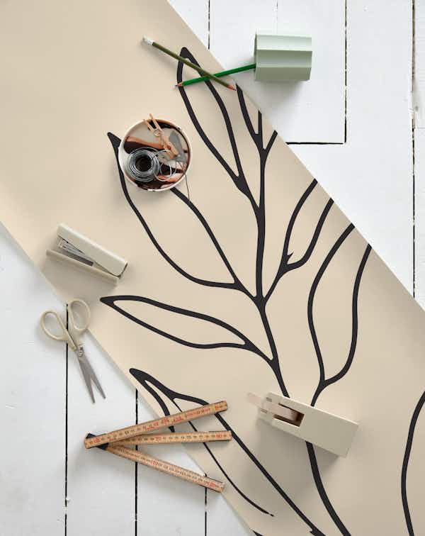 Leaf Minimal Line Art wallpaper - Happywall