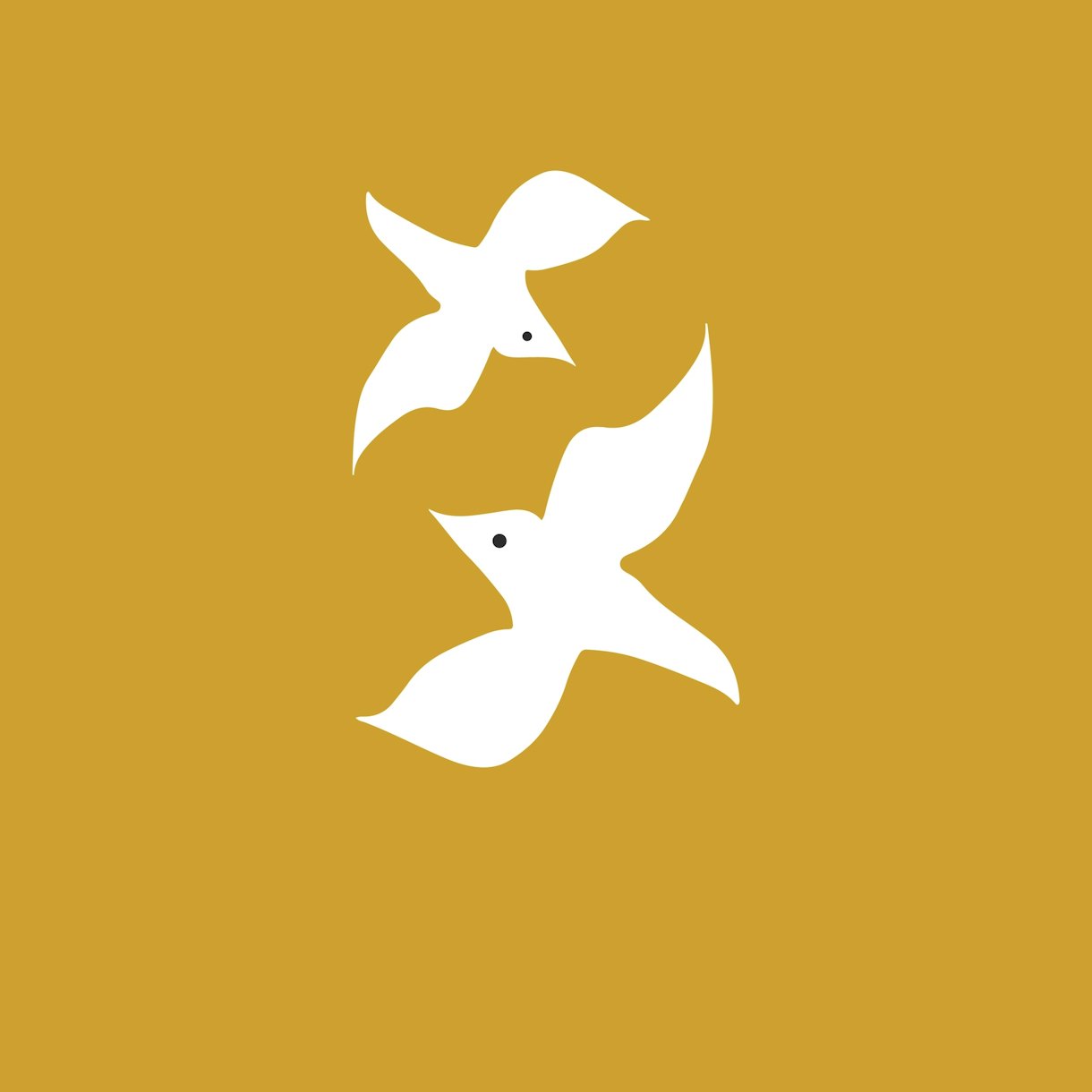 Love Birds in Mustard Yellow Wallpaper | Happywall