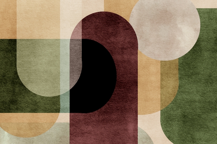 Vintage Abstract Forms Wallpaper - HappyWall