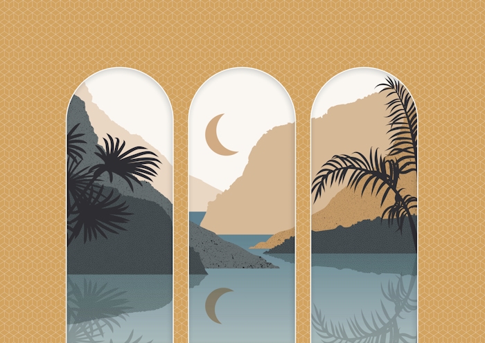 Palm Framed Serenity Wallpaper | happywall.com
