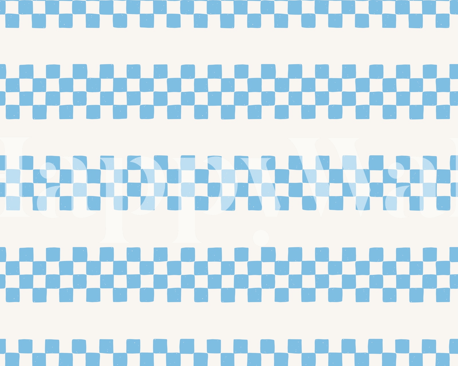 Checkered Stripes Blue Beige Wallpaper - Happywall