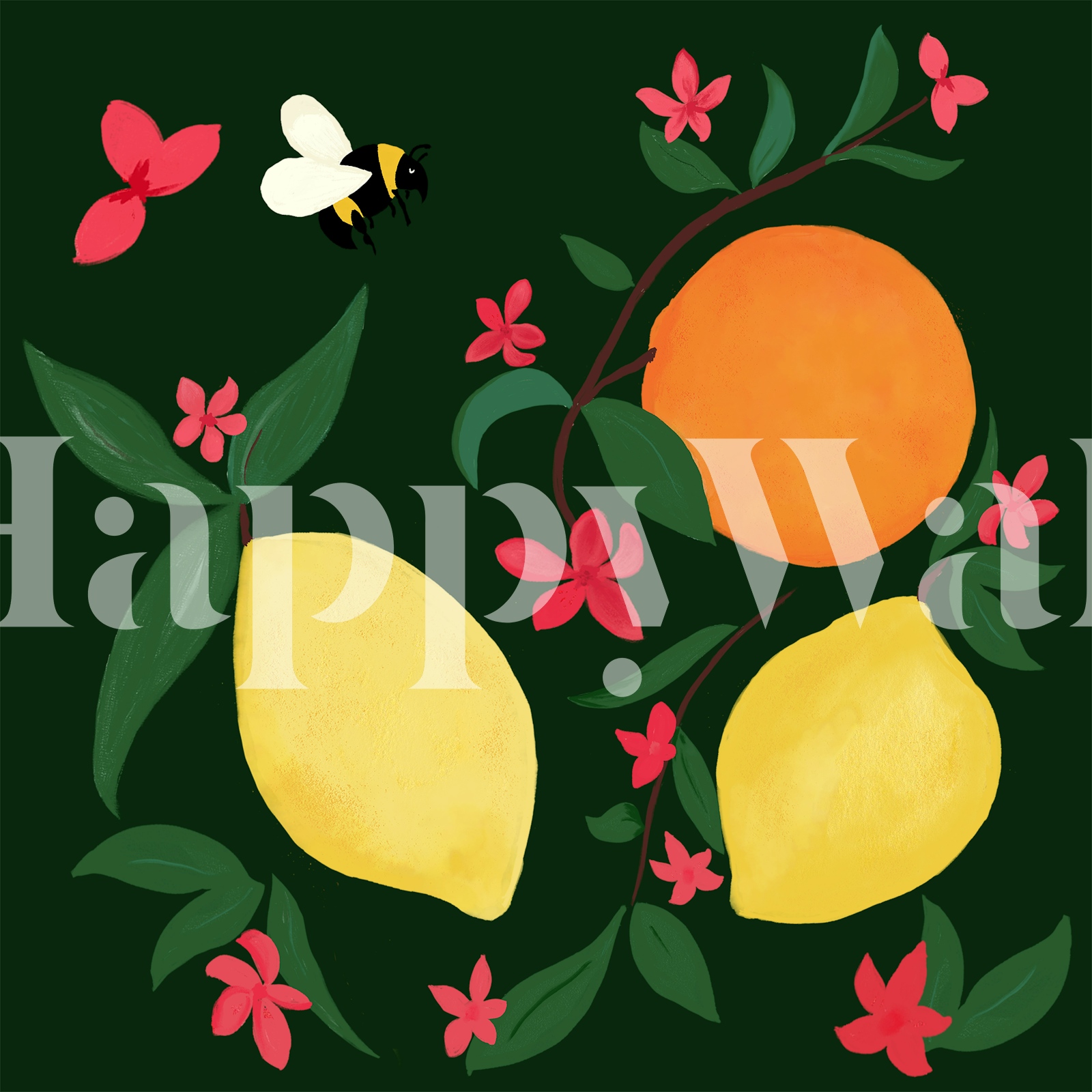 Mediterranean Citrus Fruit Wallpaper