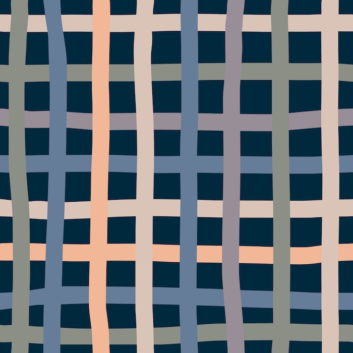 Navy Plaid Wallpaper with Mixed Colors