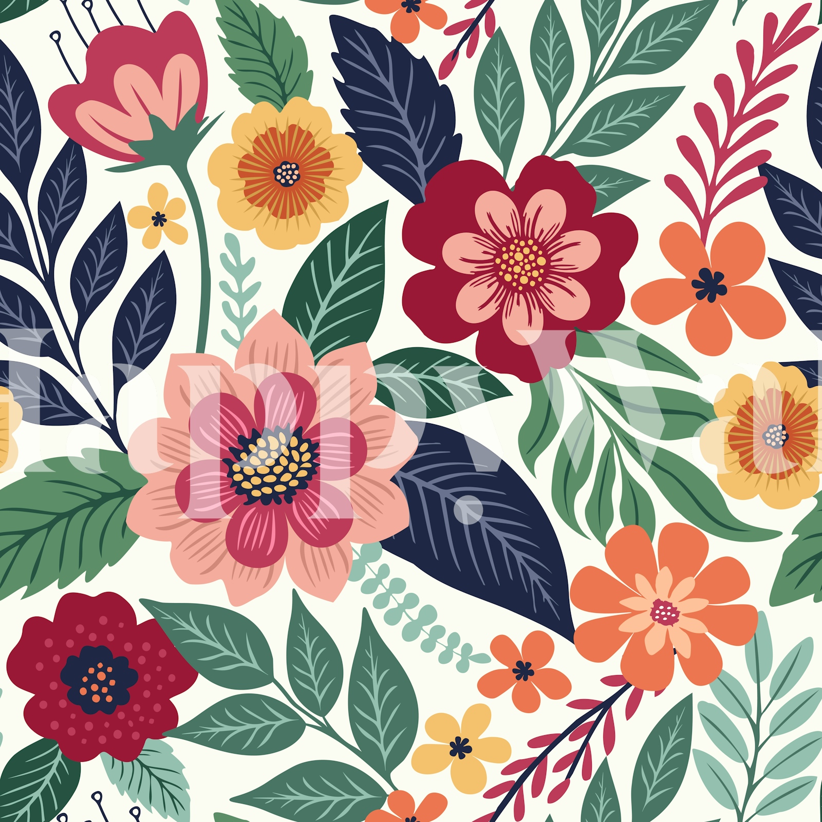 Colorful Floral Botanical Bloom - Happywall