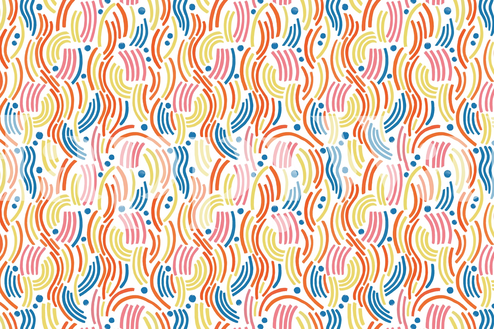 Cascading Lines and Dots-White Wallpaper