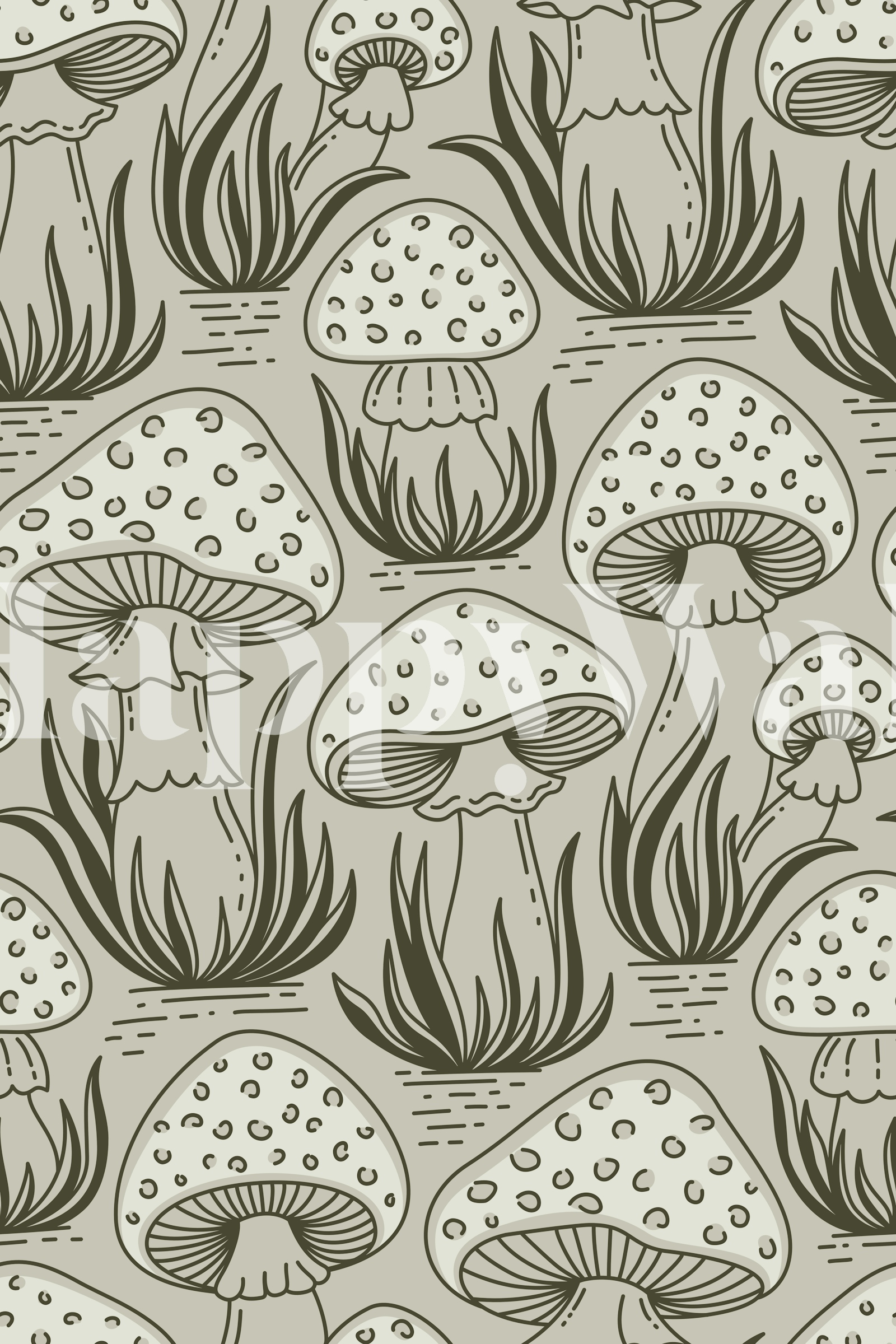 Rustic Mushroom Print Wallpaper for Nature Lovers