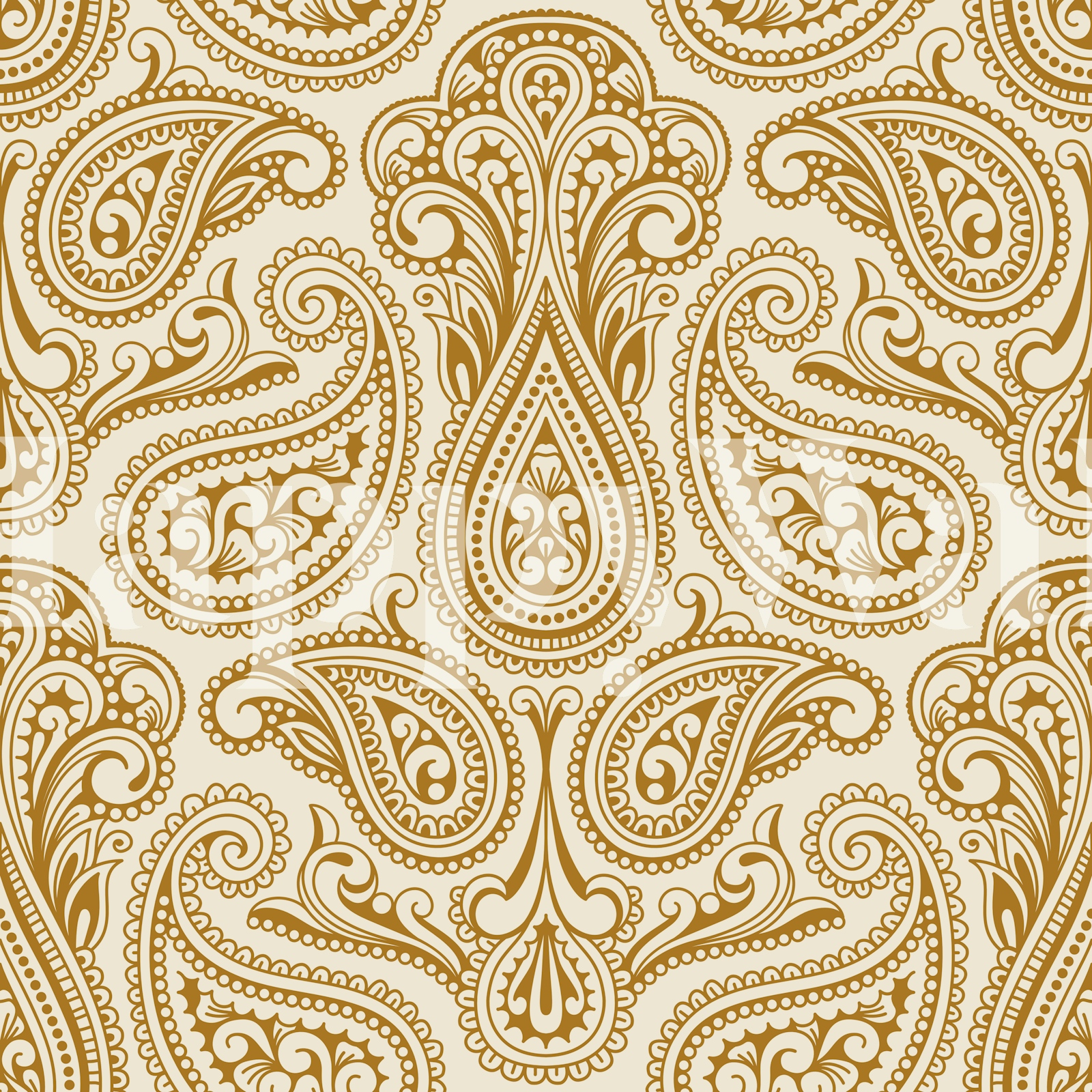 Golden Paisley Elegance Wallpaper | happywall.com