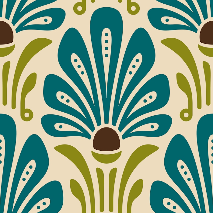 Elegant Teal Floral Wallpaper for Modern Decor