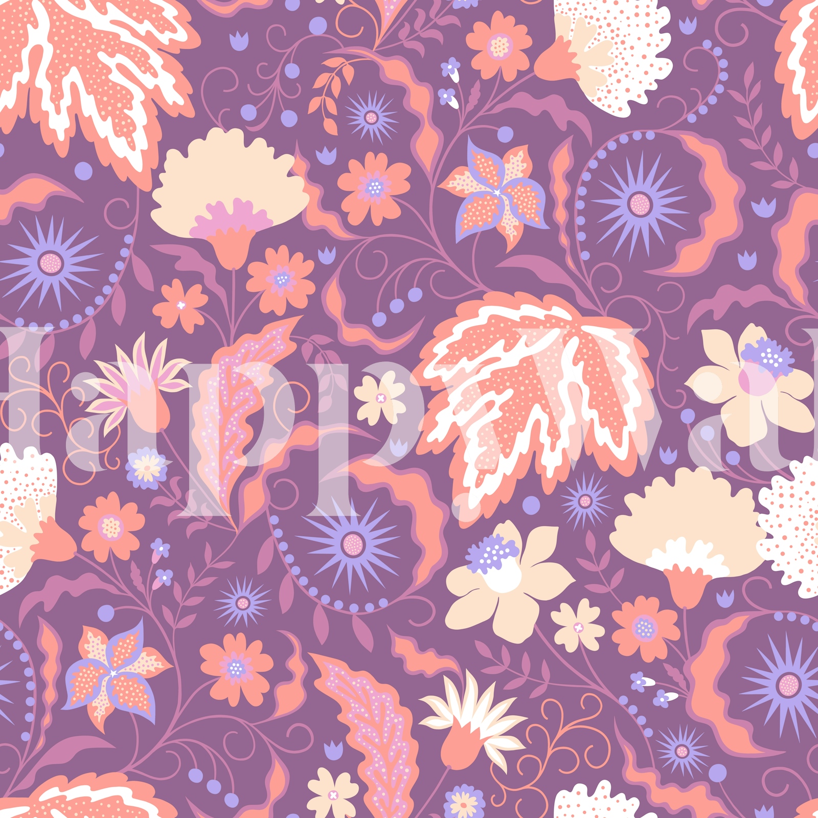 Purple Floral Wallpaper for Bedroom