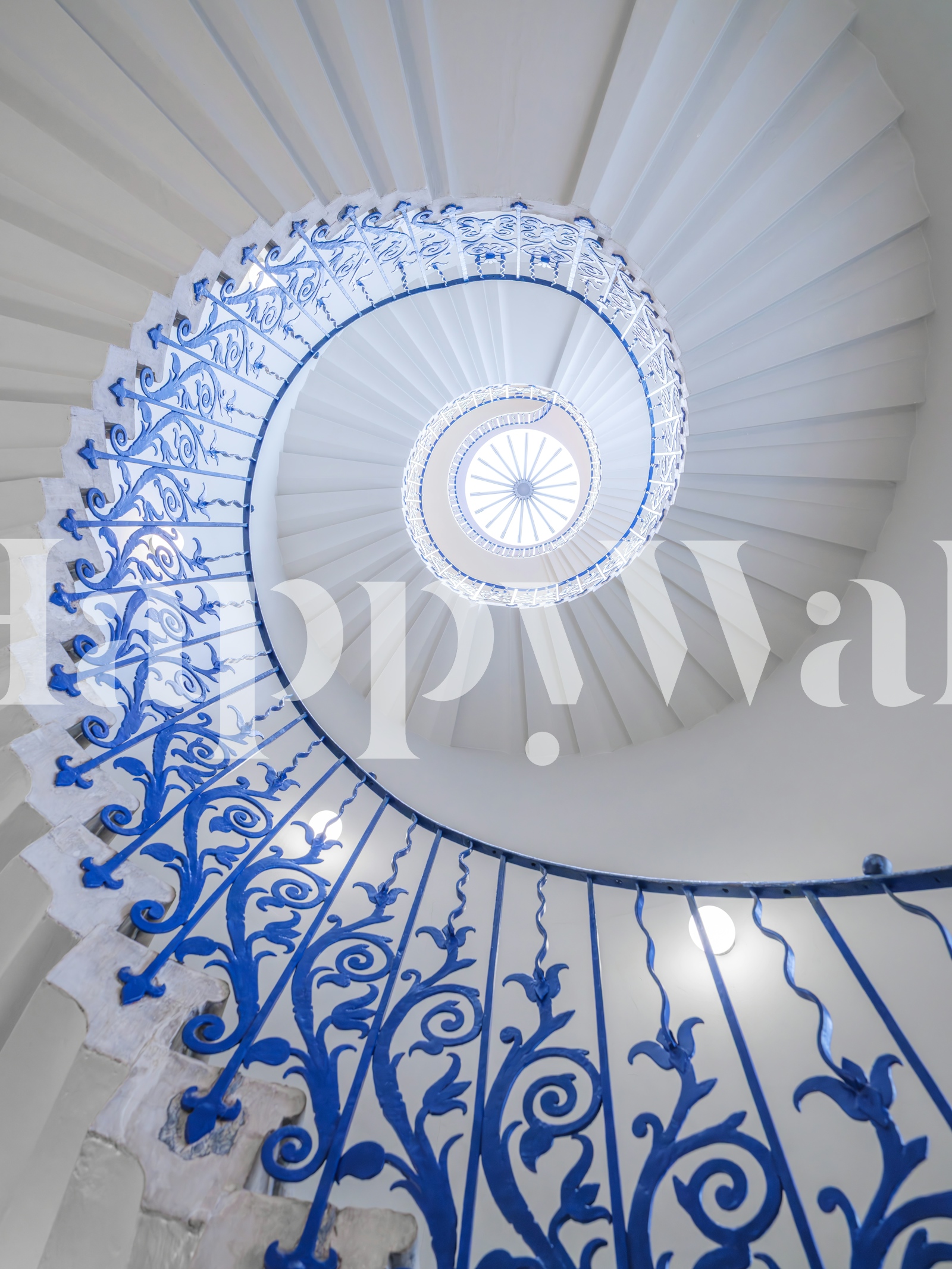 Blue Spiral Staircase Wallpaper