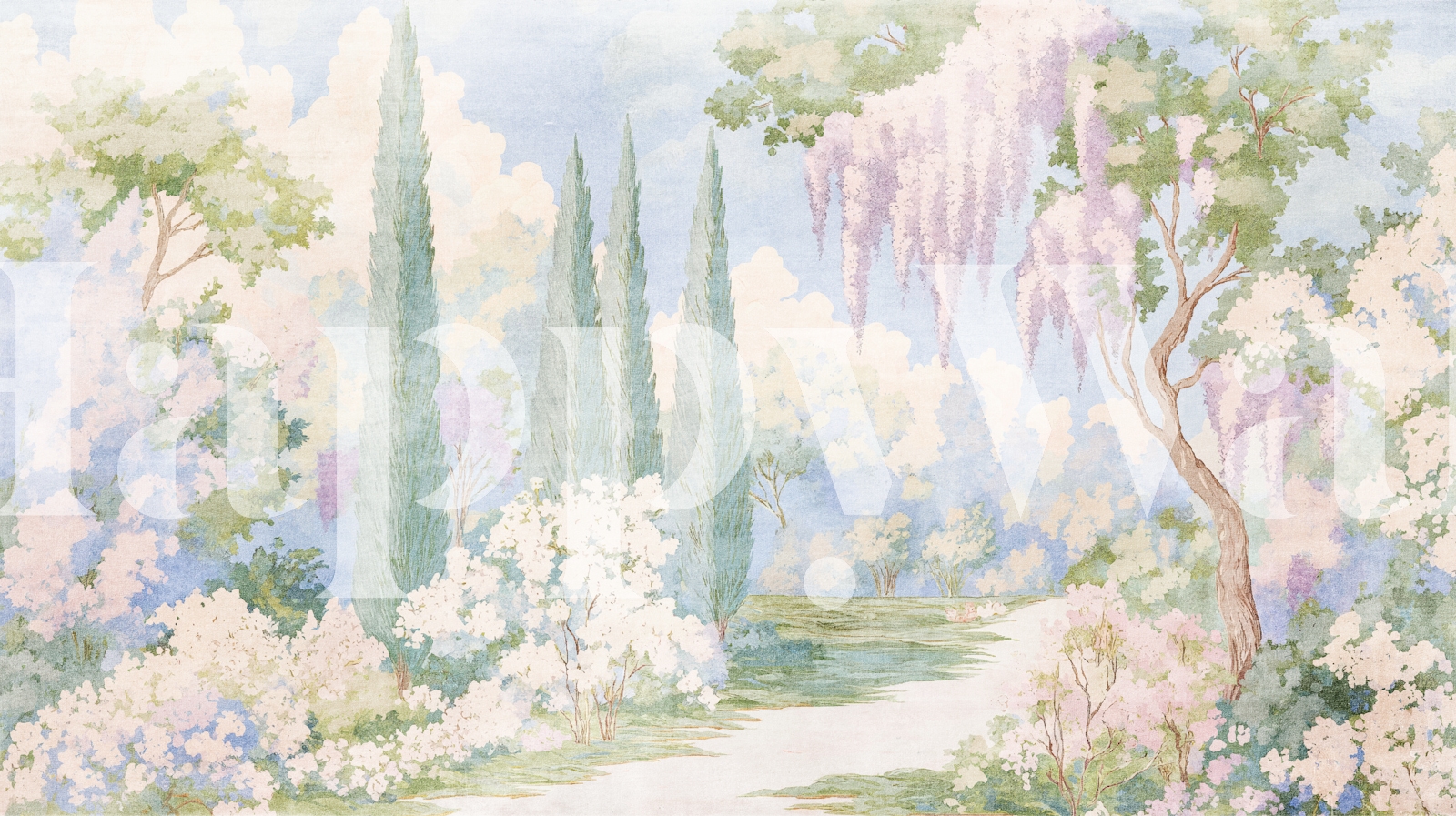 Pastel Dreamy Garden Wallpaper | happywall.com