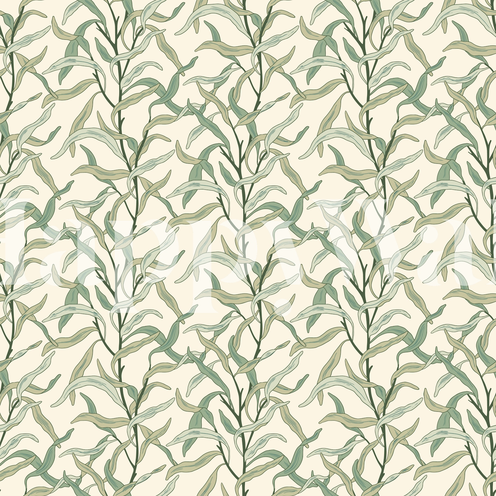 Floral Green Leaf Wallpaper
