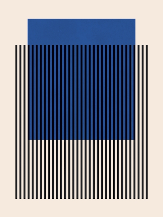 Modern Blue Geometric Stripe Wallpaper
