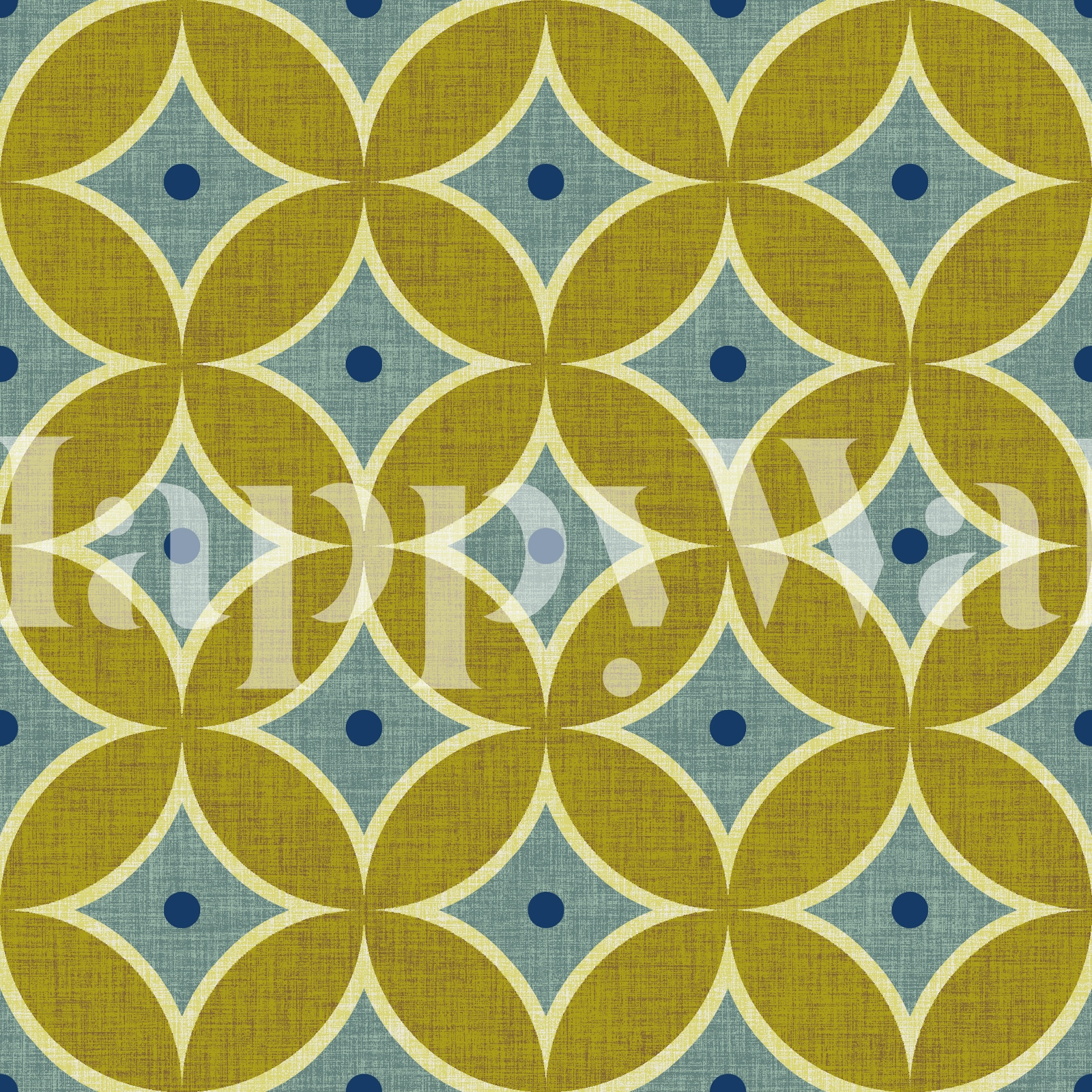 Olive and Blue Geometric Circle Wallpaper