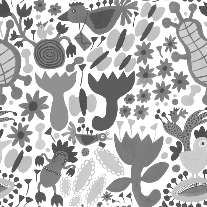 Ebba Grey Small Wallpaper - happywall.com