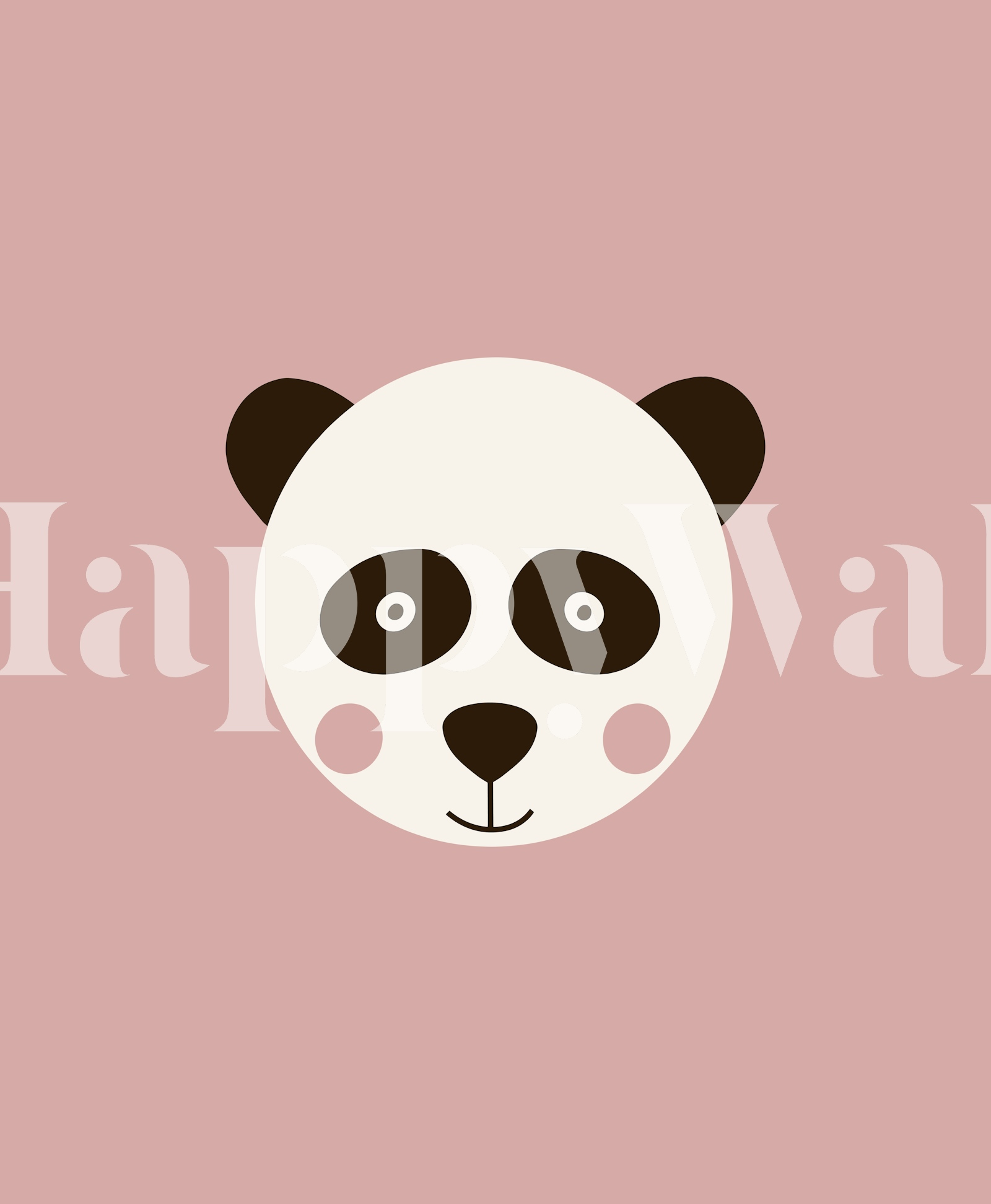 Cute Panda Moody Pink Wallpaper | happywall.com