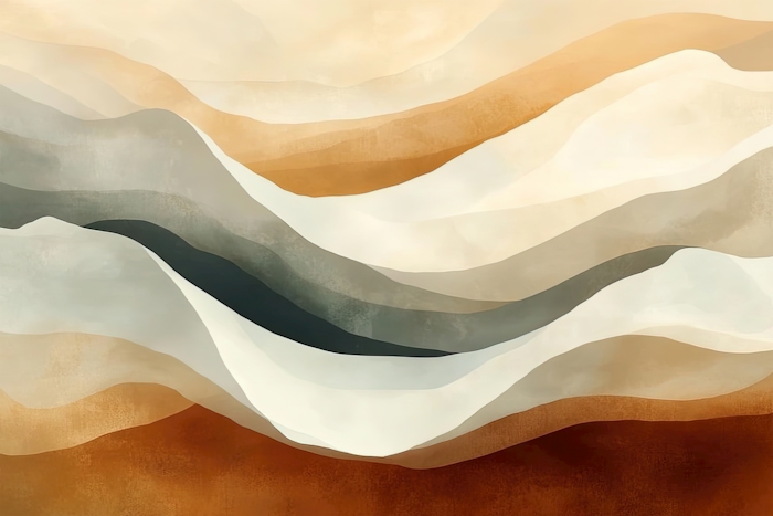 Neutral Abstract Waves Wallpaper | happywall.com