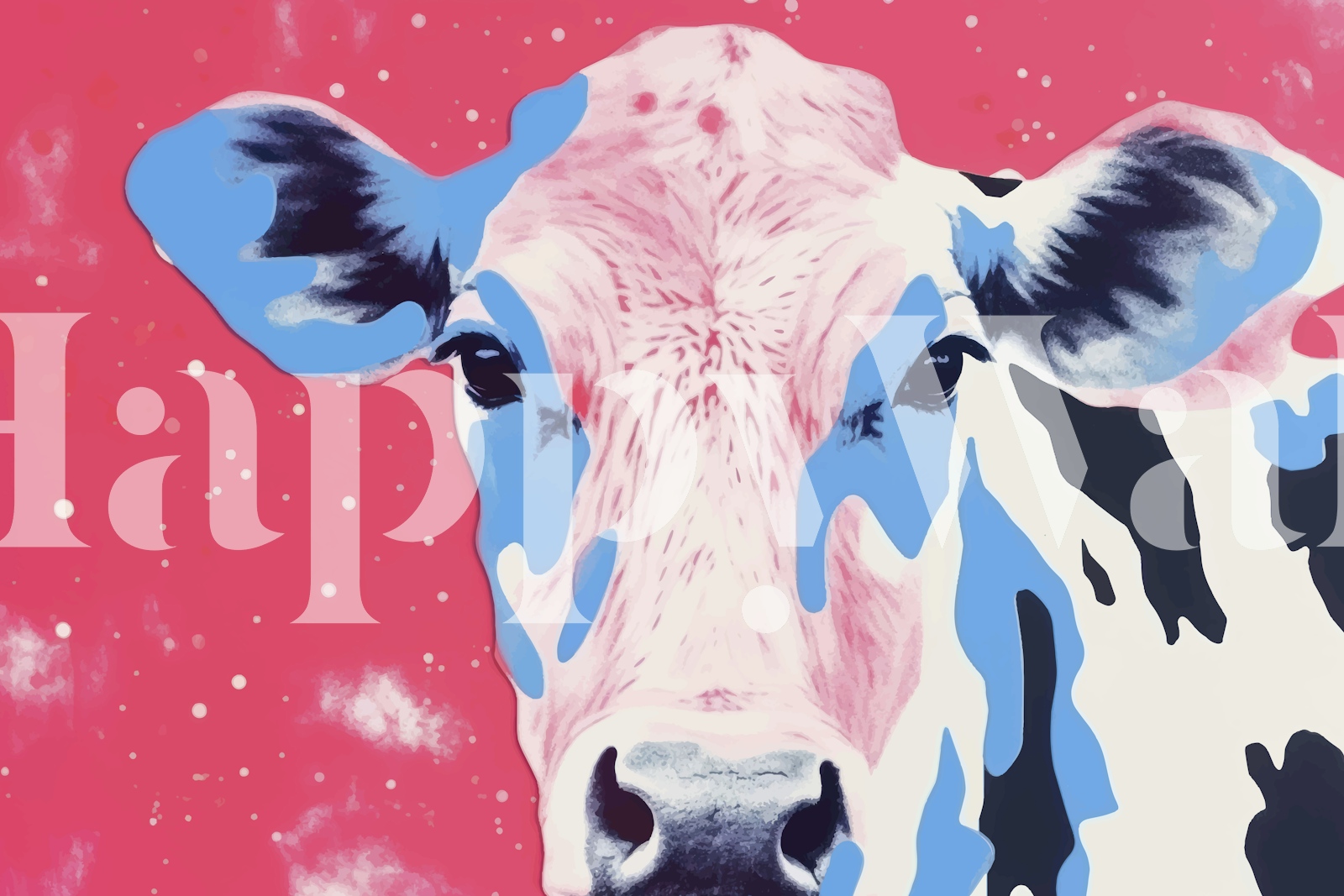 Colorful Cow Portrait Wallpaper - happywall.com