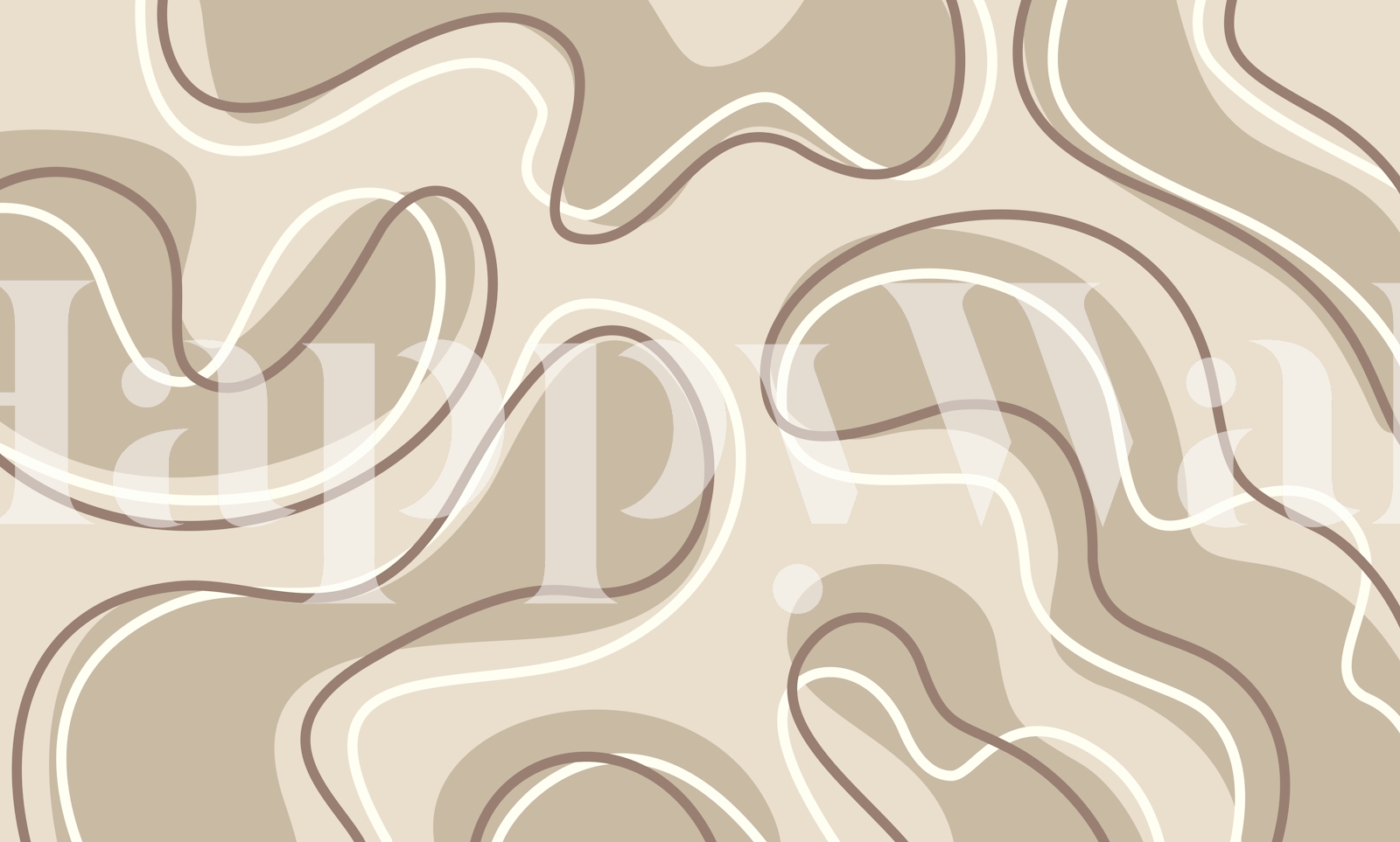 Beige Abstract Floating Shapes Wallpaper