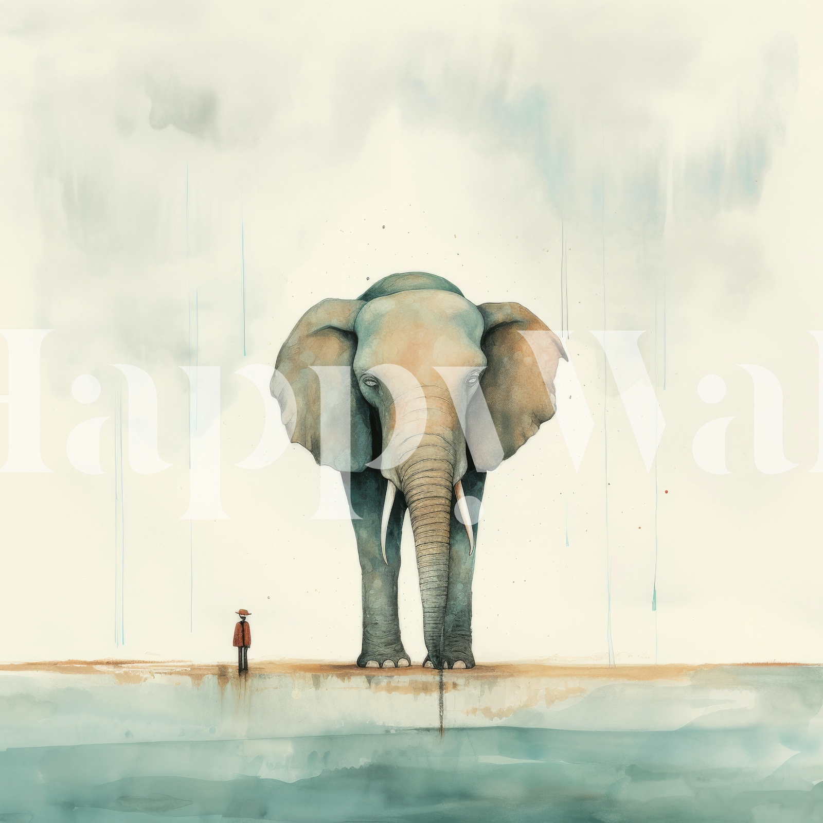 Minimal Elephant Presence Wallpaper | Happywall