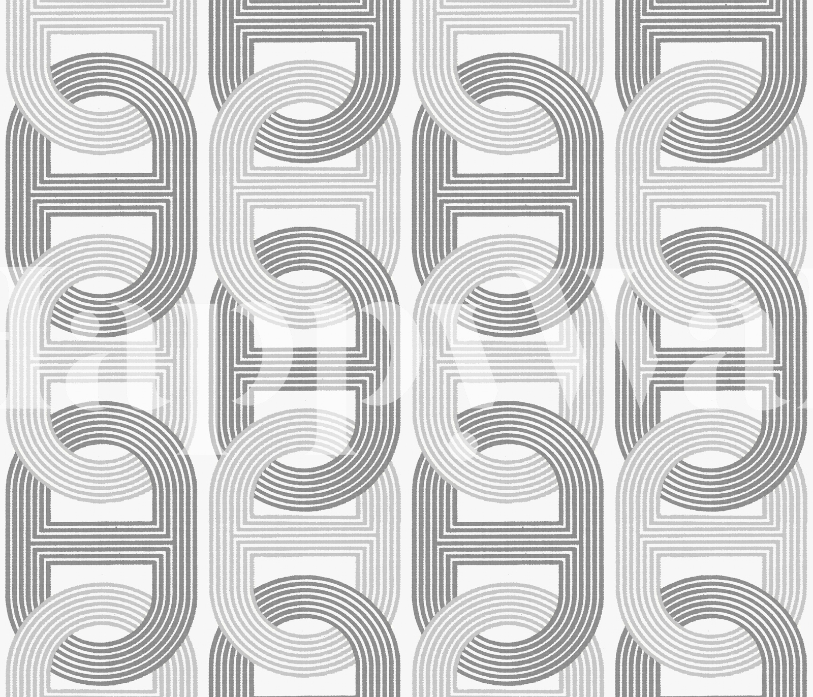 Retro Grey Geometric Chain Loops Wallpaper