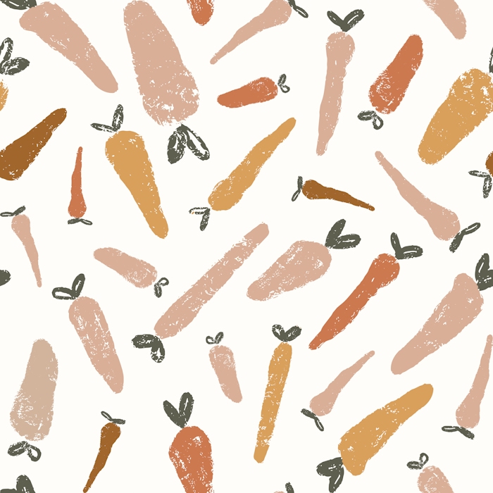 Earthy Carrot Pattern Wallpaper for Kitchen