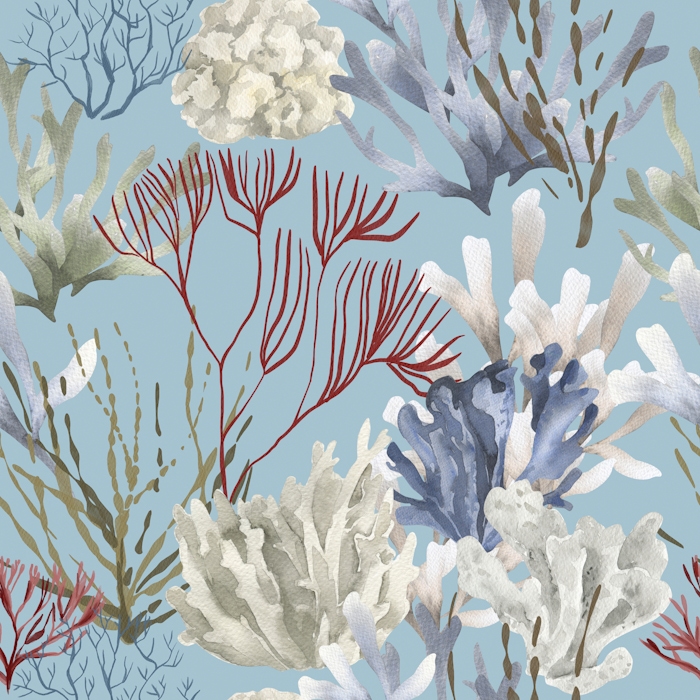 Vibrant Coral Reef Pattern - Happywall