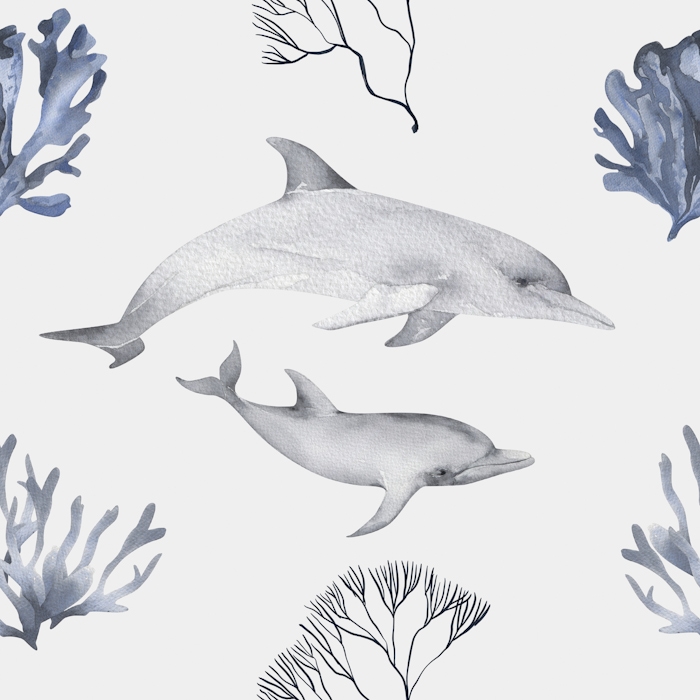 Playful Dolphins Pattern - Happywall