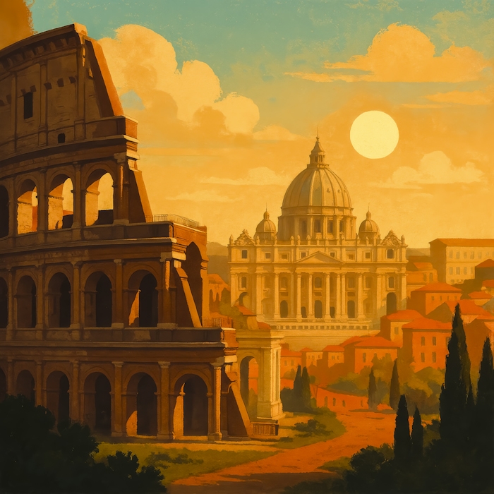 Golden Rome at Sunset - Happywall