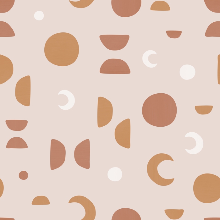 Blush Geometric Moon Phases Wallpaper