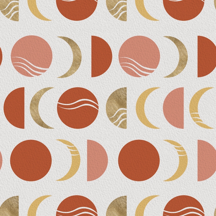 Bohemian Moon Phases Wallpaper | happywall.com