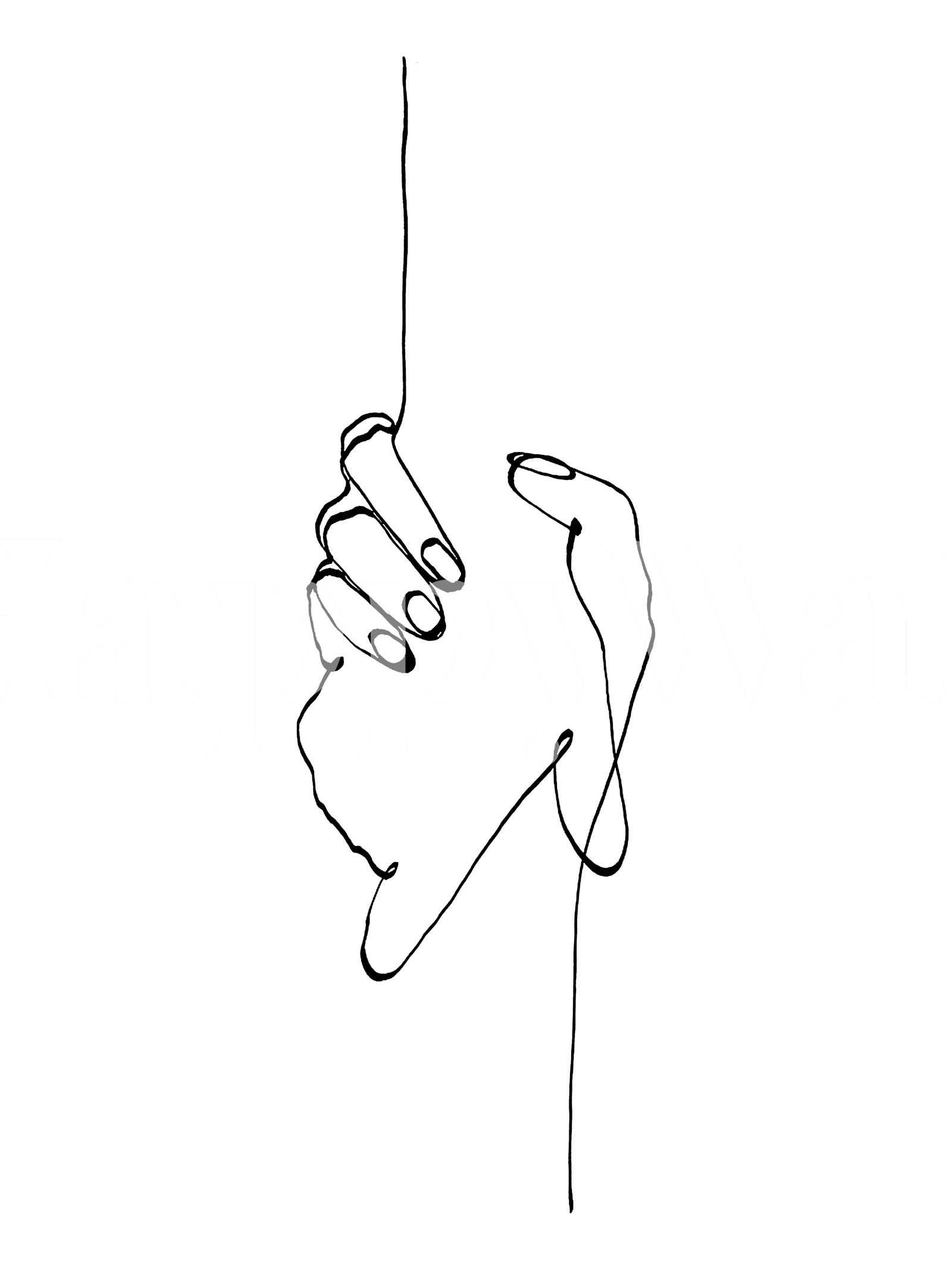 Line Art Helping Hands Wallpaper - happywall.com