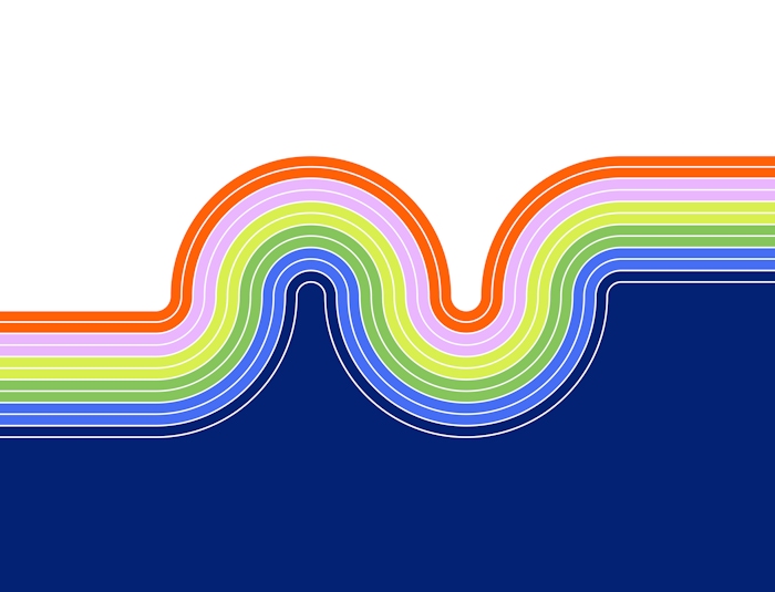Retro Wavy Lines Wallpaper - happywall.com