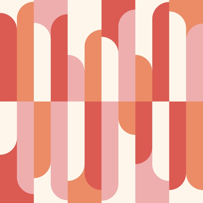 Midcentury Arch Boards Red Wallpaper