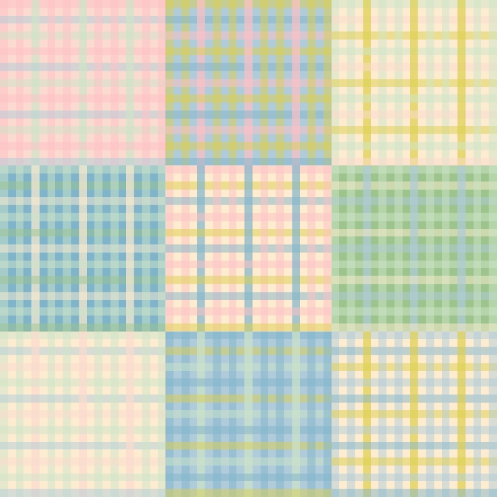 Pastel Gingham Patchwork Wallpaper